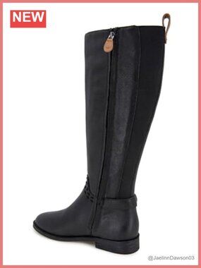 Shoes | Knee High Leather Boots Buckle Whip Stitch Inside Zip Comfort ...